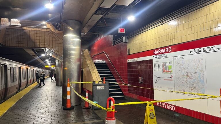 Ceiling panel falls at MBTA's Harvard Red Line station