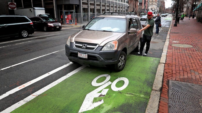 Wu explains what happened to some Boston bike lane barriers