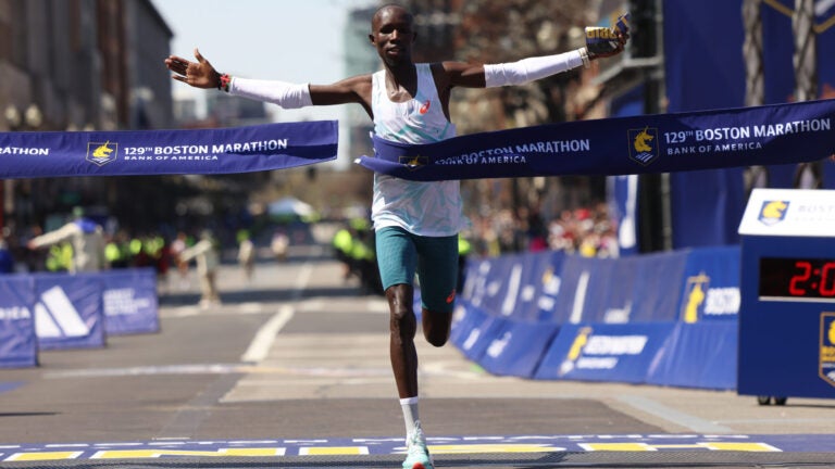 John Korir overcame an early fall to win the 2025 Boston Marathon