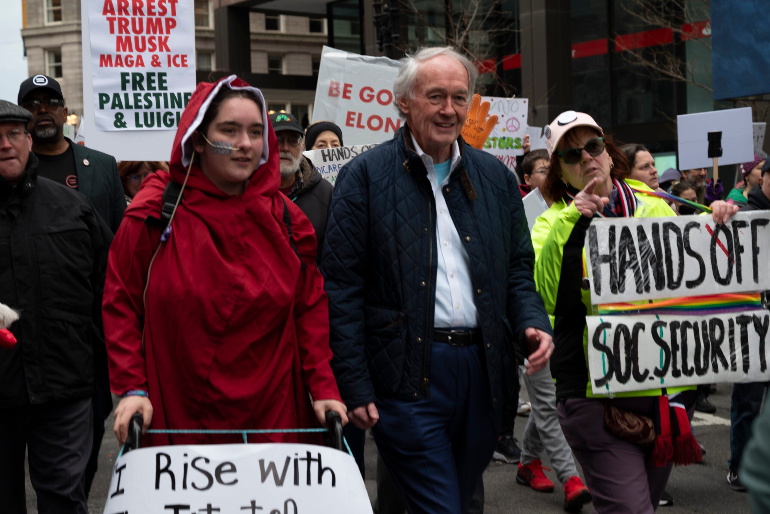 Thousands march to protest Trump in 'Hands Off! rally