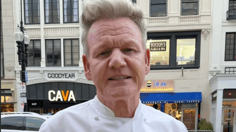 Gordon Ramsay shares encouragement, advice at Boston Marathon finish line
