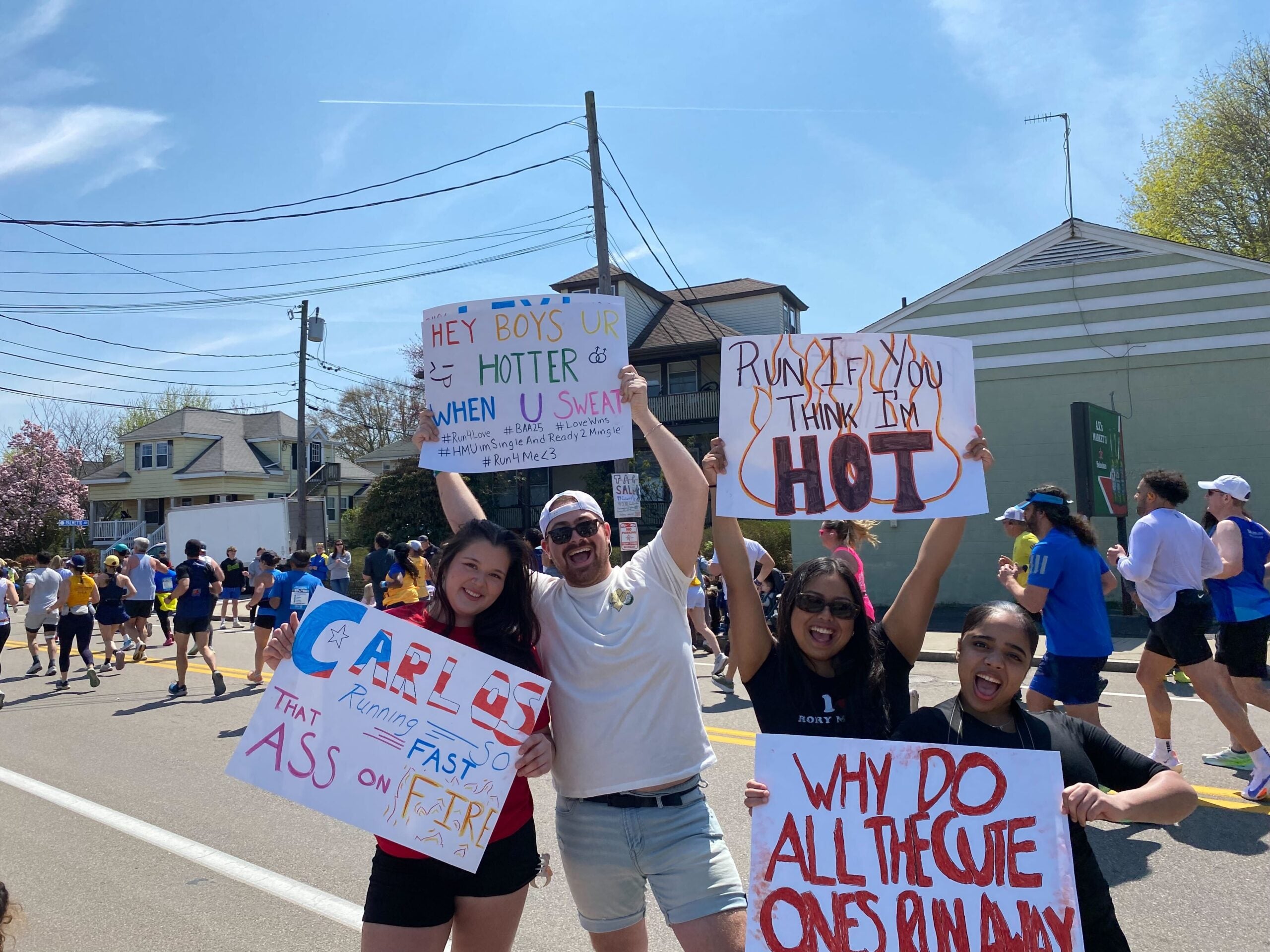 Here are the best signs from the 2025 Boston Marathon