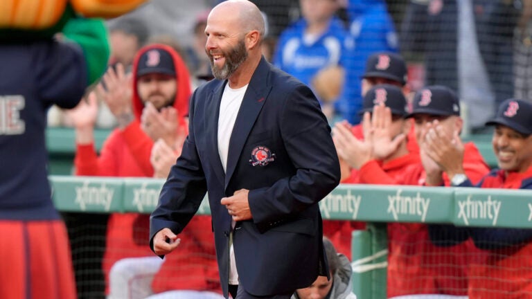 Here's why Dustin Pedroia visited Red Sox-Royals weekend series