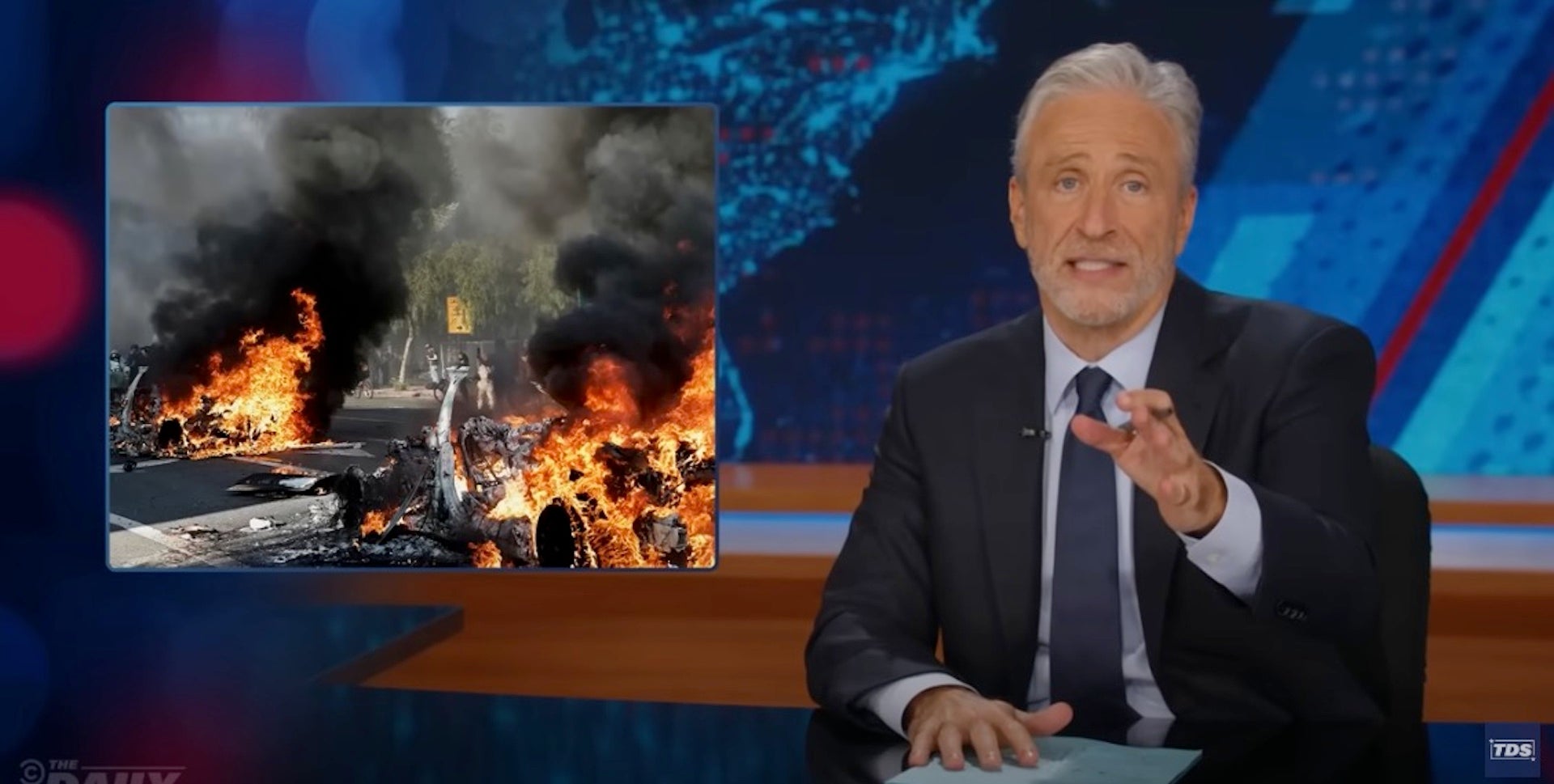 Here's what Jon Stewart had to say about the LA protests