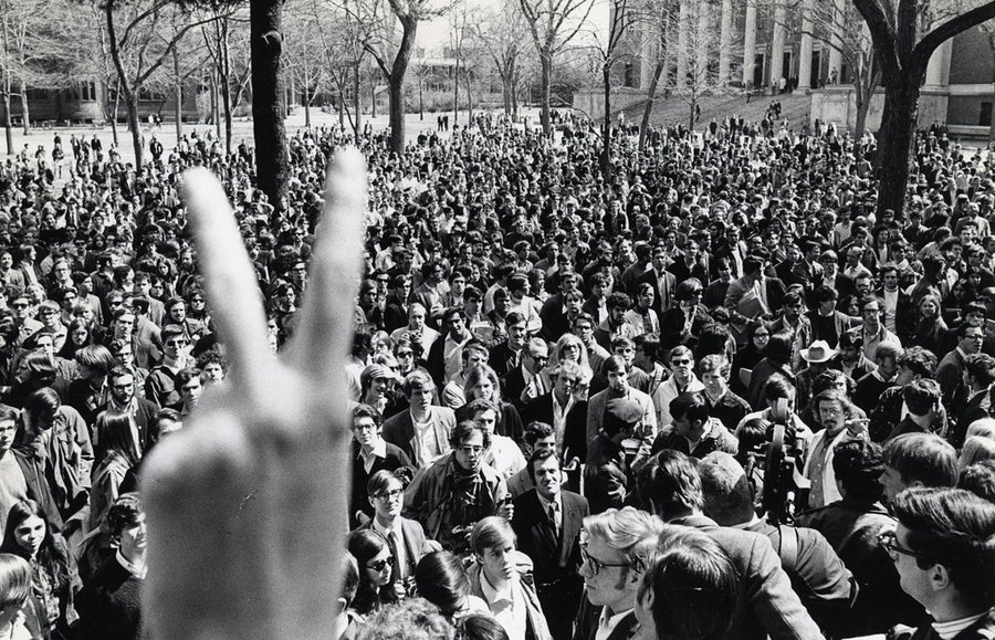 How did Harvard Yard become a symbol for student protests?