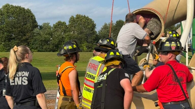 Man, 40, rescued after getting stuck in Conn. tube slide
