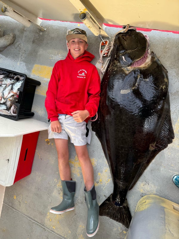 N.H. teen fishing off New England coast catches huge halibut bigger ...