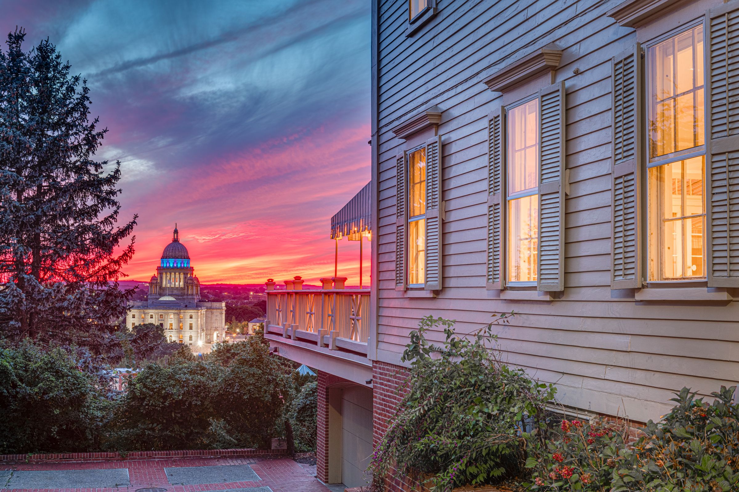 This historic house in Providence has an unexpected 1980s interior