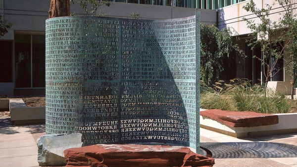 Info to decipher secret message in sculpture at CIA HQ sells for close ...