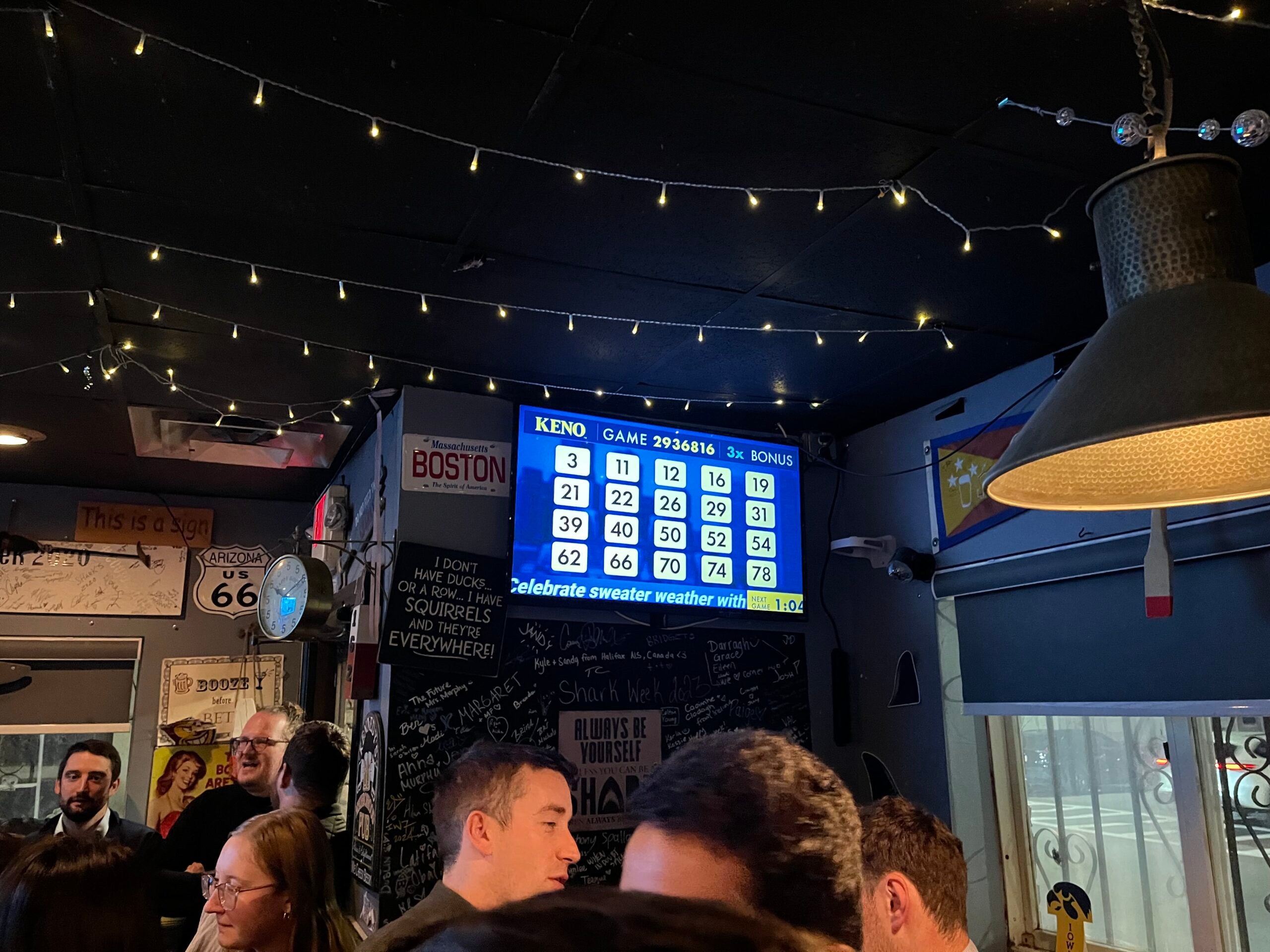 Why is Keno so popular in Massachusetts bars?