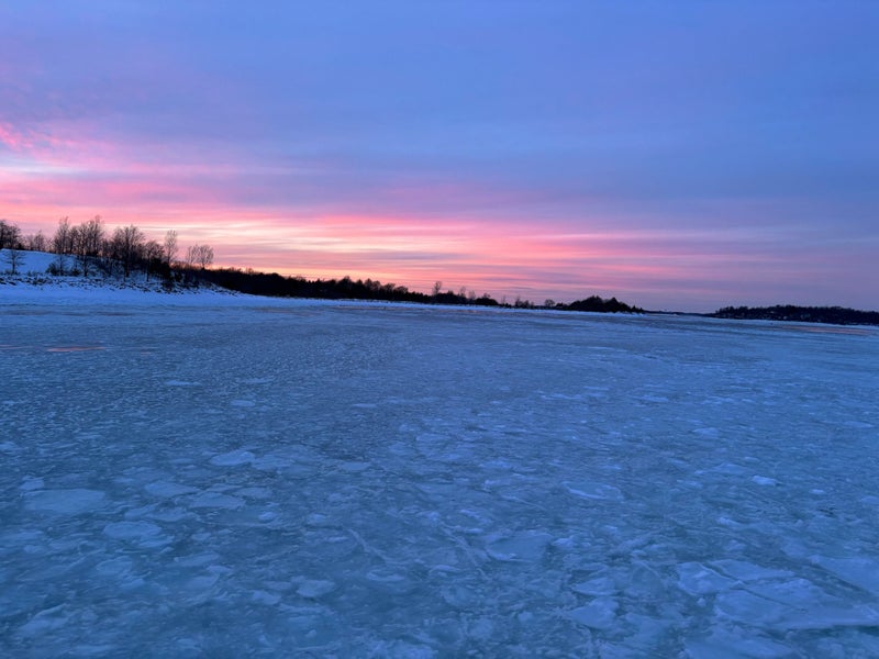 Taking the commuter ferry from Hingham’s ice-blanketed harbor