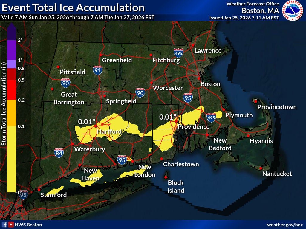 Boston MA weather: Jan. 25-26, 2026