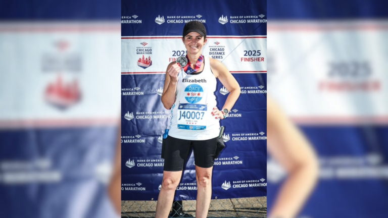 She's running the Boston Marathon in support of suicide prevention