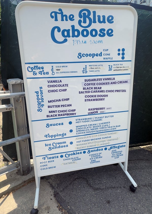 A new ice cream and coffee shop just opened — inside a caboose