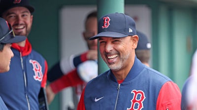 Alex Cora still helping out Red Sox interim manager Chad Tracy